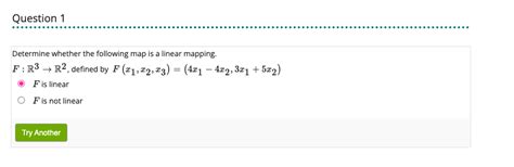 solved determine whether the following map is a linear