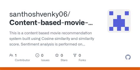 Github Santhoshvenky Content Based Movie Recommendation System This Is A Content Based