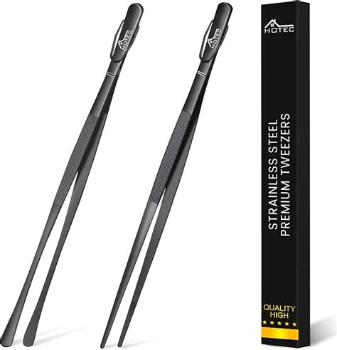 Hotec 12 Inch Stainless Steel Kitchen Tweezers Professional