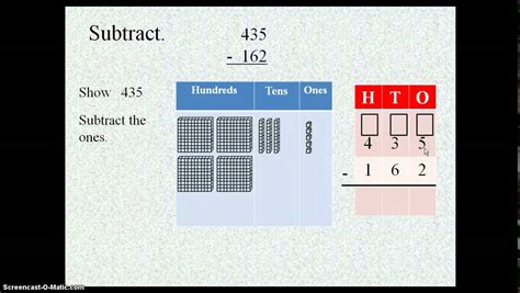 3 Digit Subtraction Decompose Hundreds Youtube