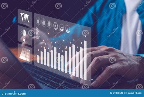 Man Use Laptop Analyzes Data On Futuristic Holographic Display Analyst Works On Personal