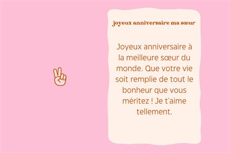 Textes Joyeux Anniversaire Ma Sœur Message Damour