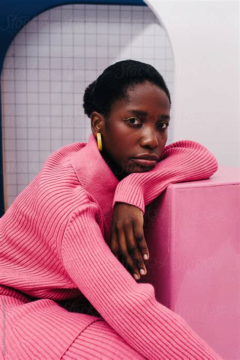Woman Studio Portrait Looking At Camera By Stocksy Contributor Serge