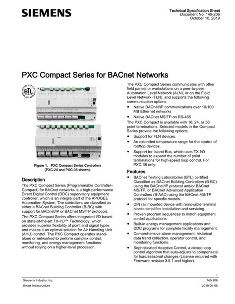 Pxc Compact Series Bacnet Network Controllers