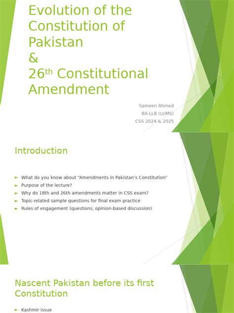 Constitution And 26th Amendment Lecture Pdf Pakistan Government