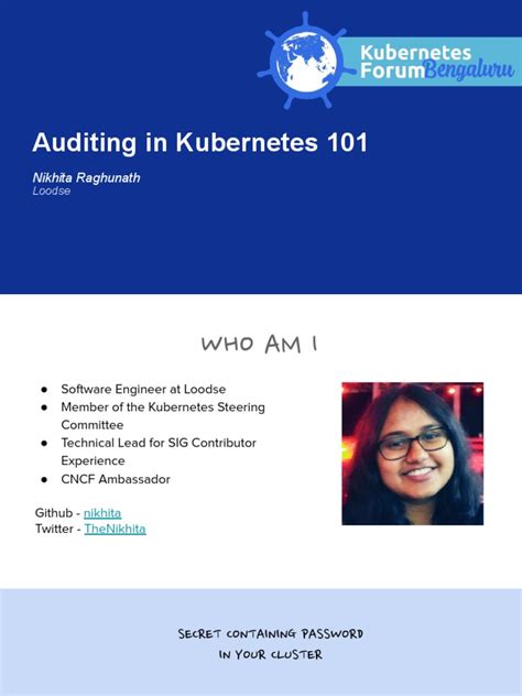 Auditing In Kubernetes By Nikhita Download Free Pdf Information Technology System Software