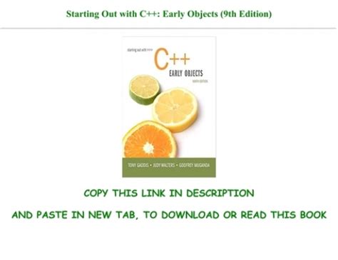Pdf Download Starting Out With C Early Objects 9th Edition Txtpdf