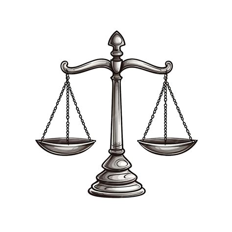 Premium Vector Hand Drawn Justice Scales Cartoon Vector Illustration