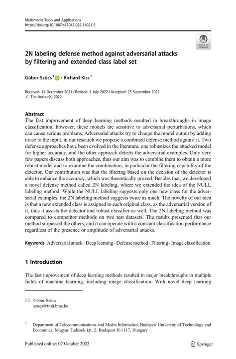 pdf 2n labeling defense method against adversarial attacks by