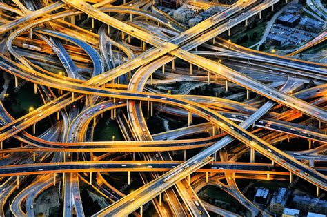 Intersection Of Multiple Routes On A Map Premium Ai Generated Image