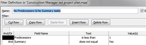 microsoft project filters working with custom filters in project