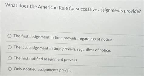 Solved What Does The American Rule For Successive