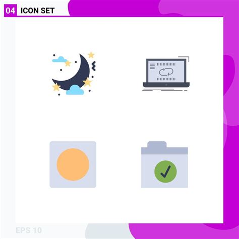 Editable Vector Line Pack Of 4 Simple Flat Icons Of Celebration