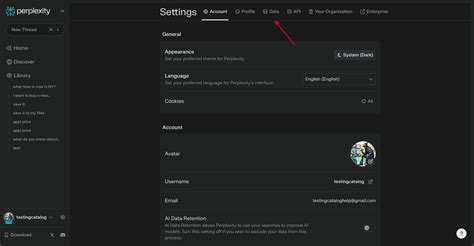 Perplexity Keeps Working On The Data Tab For File Management