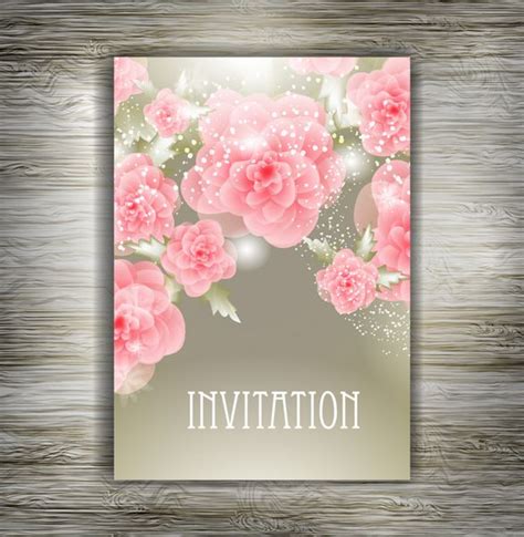 کارت عروسی یا دعوتنامه با پس زمینه گل انتزاعی کارت تبریک به سبک گرانج