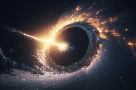 Premium AI Image | Arafed view of a black hole with a star in the ...