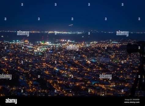 Night View Of Downtown From The Top Top Of Twin Peaks Summit In San
