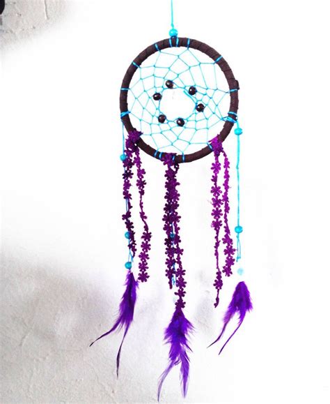 Purple And Blue Dreamcatcher Sandalwood Beads Dream Catcher Sandalwood
