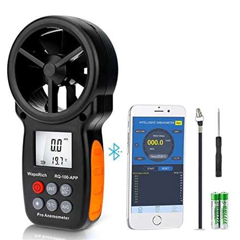 Handheld Anemometer With App Bluetooth Anemometer For Wind Chill Air Velocity Temperature