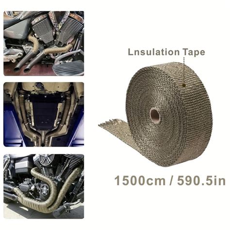 2 X 50 Titanium Exhaust Roll For Motorcycle Shield Tape With Stainless Ties