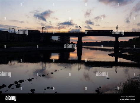 Arriva Northern Rail Class 142 Pacer Train Crossing Carlisle Bridge