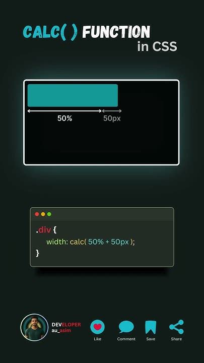 Calc Function In Css Html Css Javascript Coding Webdevelopment Youtube