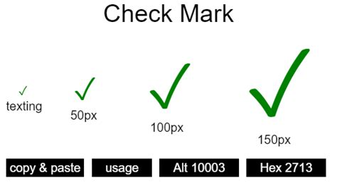Check Mark Symbol And Codes