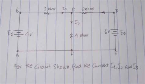 For The Circuit Shown Find The Current I1 I2 And I3 Filo