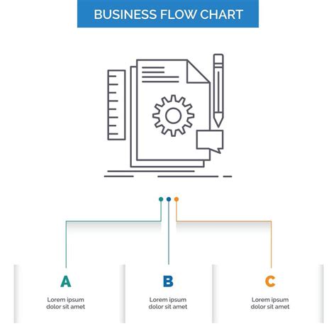 Creative Design Develop Feedback Support Business Flow Chart Design With 3 Steps Line Icon