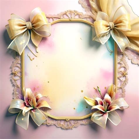 Premium Photo Organza Frame Border Shape Empty Inside Border For Wide Writing Space