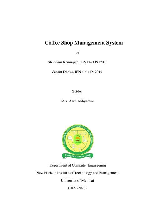 coffee shop management system vedant dhoke coffee shop management