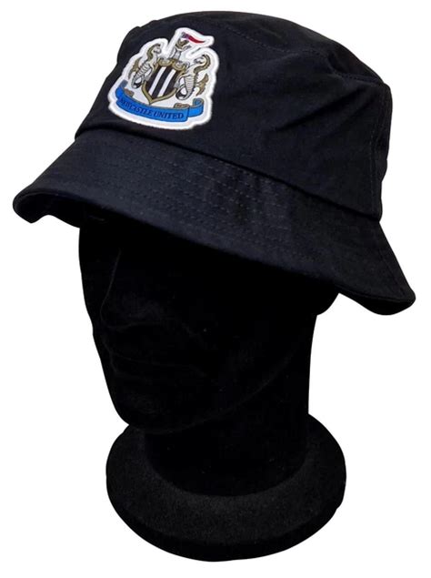 Newcastle United Fc Official Bucket Hat Black Nufc Badge 130 Yrs By