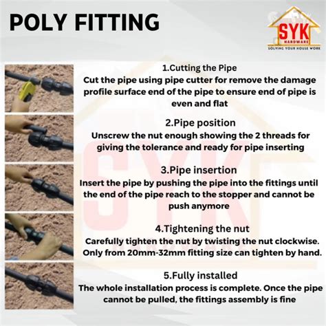 Syk Poly Fitting Poly Pipe Connector Hdpe Part Poly Fitting Socket Elbow Tee End Cap Sambungan