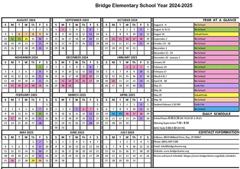 Bridge Elementary School Calendars