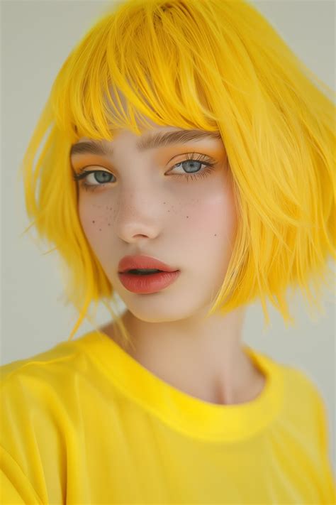 Women With Yellow Hair And Makeup Hair Color Yellow Hair Yellow