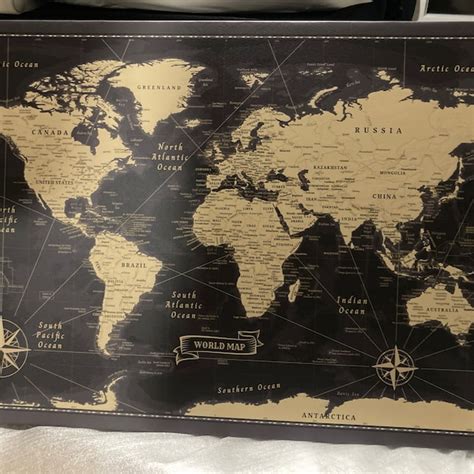 Personalized World Map Travel Pushpin Pinboard Home And Wall Decor Cork