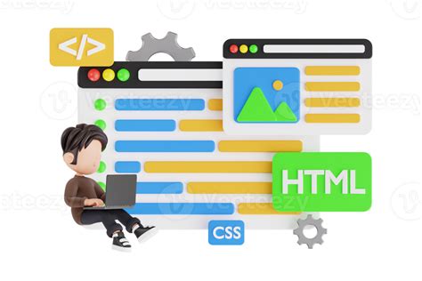 Web Development With Html And Css Visuals 68541173 Png