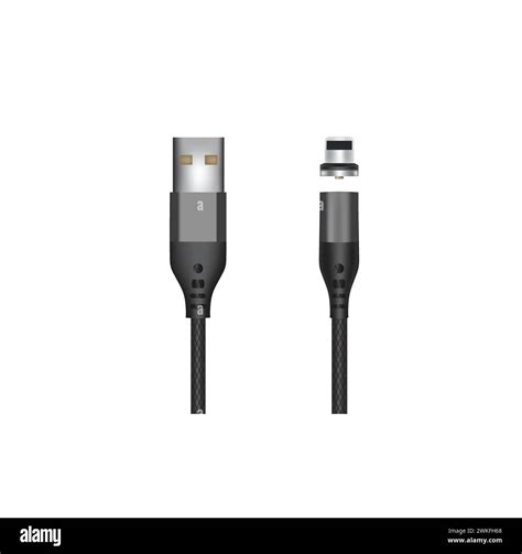 Magnetic Usb Charging Cable Vector Stock Vector Image Art Alamy