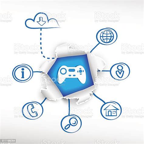 조이스틱 팻말 아이콘크기 및 스케치 다이어그램 낙서 벡터 Illustrati 0명에 대한 스톡 벡터 아트 및 기타 이미지 0명 Brand Name Video Game