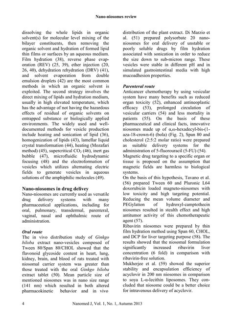 Nano Niosomes In Drug Vaccine And Gene Delivery A Rapid Overview Pdf