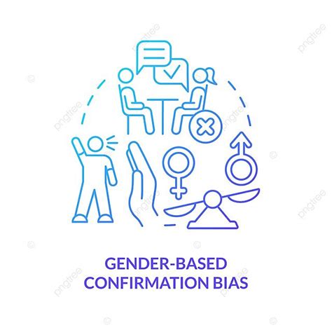 Gender Based Confirmation Bias Blue Gradient Concept Icon Unfair Bias Line Vector Unfair Bias