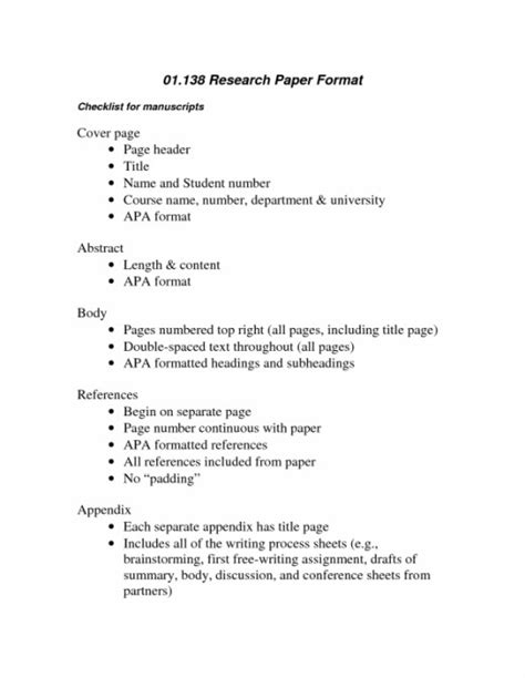 Apa High School College Research Paper Format Samples Examples And Templates