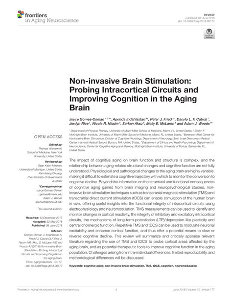 Pdf Non Invasive Brain Stimulation Probing Intracortical Circuits