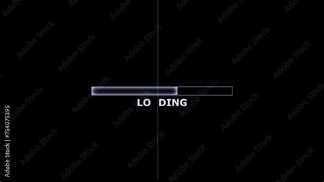 Loading Bar Animation On Black Background Cyberpunk Loading Bar Animation With Glitch Effect