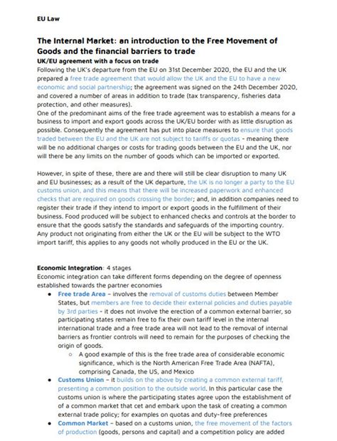 Eu Law Llb Law Complete Lecture Notes Etsy