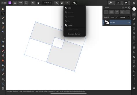 Af Photo Ipad V1x Separate Curves Command Affinity On Ipad