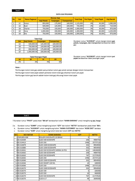 Soal Test Excel Pdf Soal Test Excel Pdf