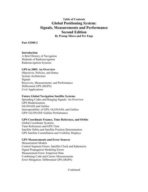 Global Positioning System Signals Measurements Navtechgps