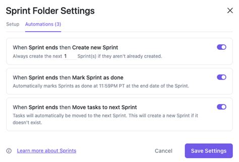Sprint Automations ClickUp Help