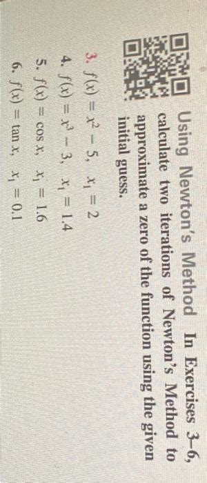 solved using newton s method in exercises 3 6 calculate two
